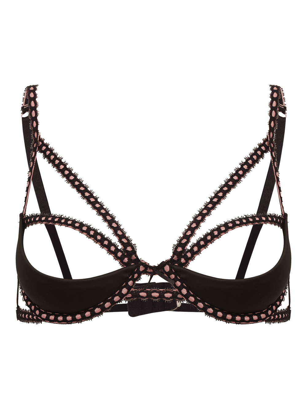 Sutiã Demi Underwire Renda Ribbon PRETO - Loungerie