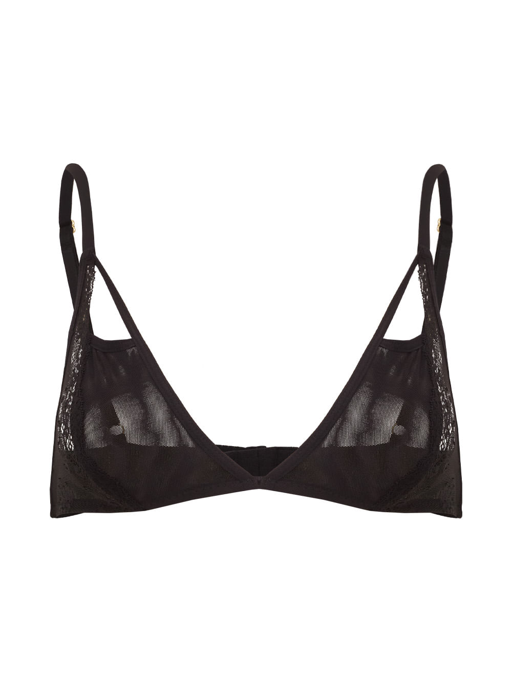 Sutiã Triângulo Renda Malva PRETO - Loungerie Sutiã Triângulo Renda Malva PRETO - Loungerie